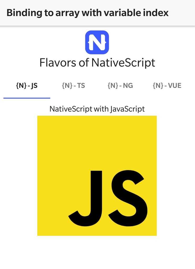 Bind To Array With Variable Index In Nativescript Nativescripting